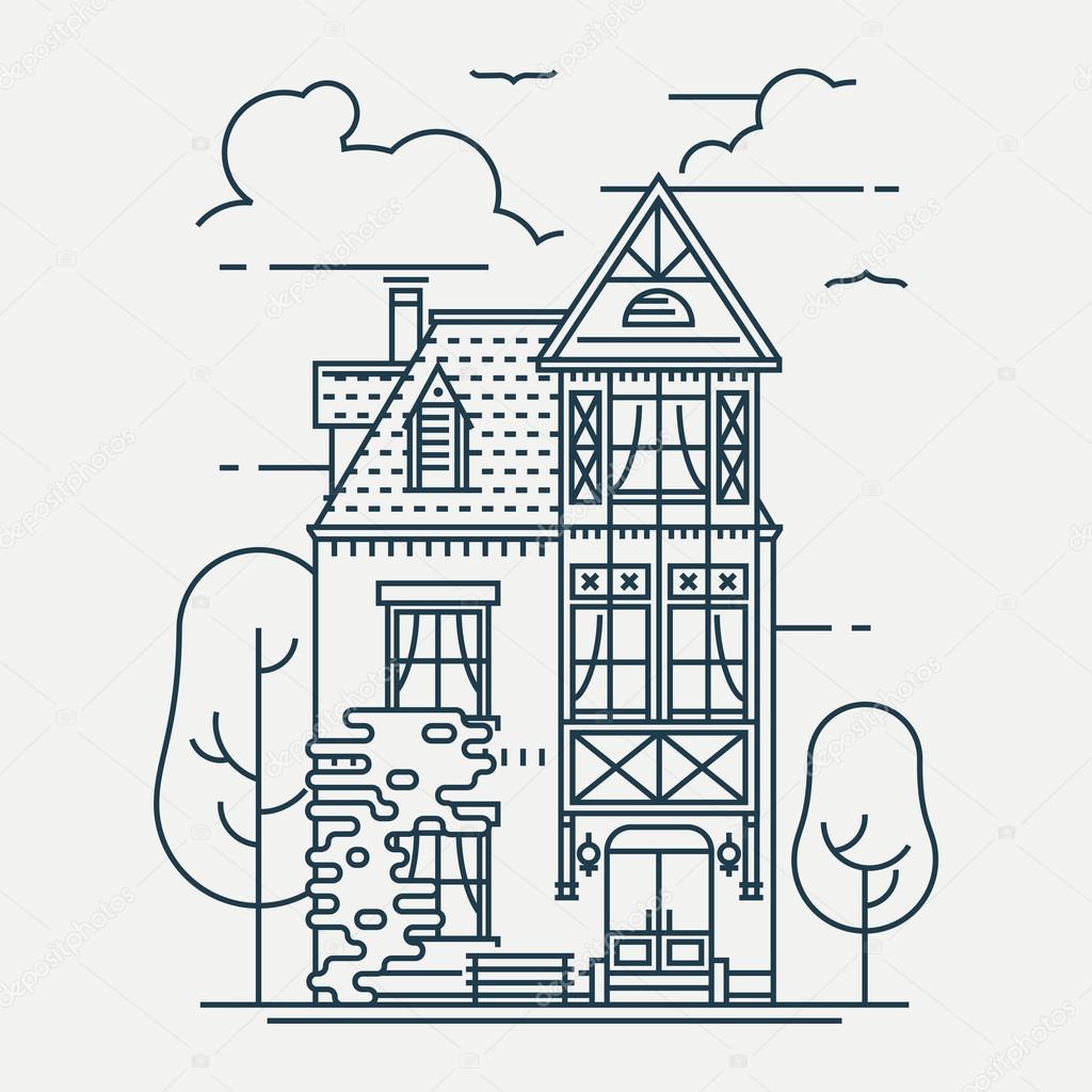 Preciosa fachada lineal del edificio de la ciudad 2022