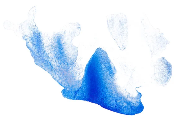 Blue Watercolor Stain Paper Texture White Background Isolated Hand ...