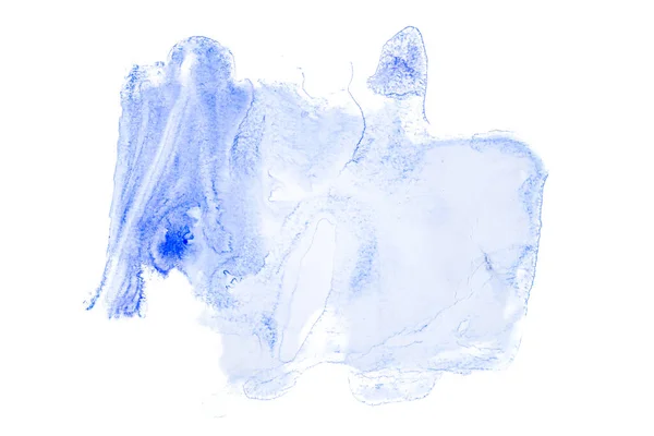 Blue Watercolor Stain Paper Texture White Background Isolated Hand ...