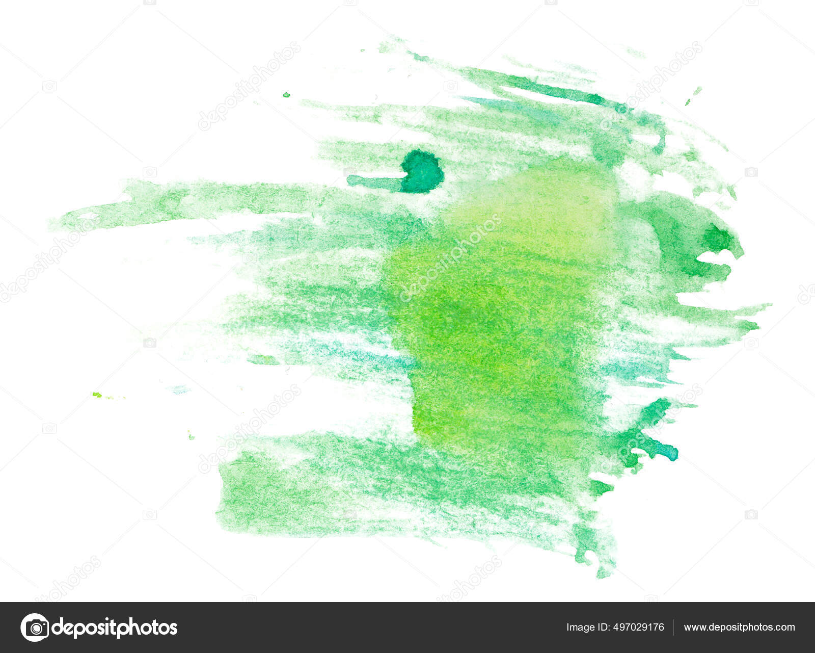 Watercolor Stain Green Dynamically Smeared Dynamically Movement Highly ...