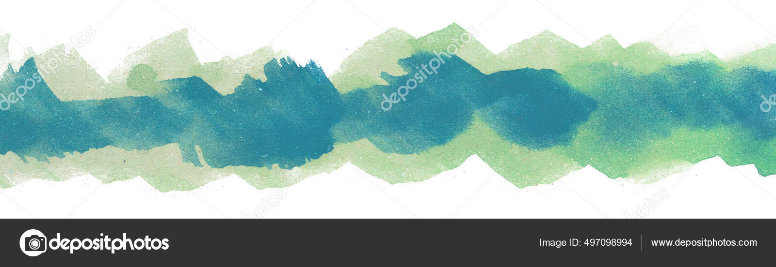 Watercolor Blue Green Stripe Brushstroke Postcard Background Design ...