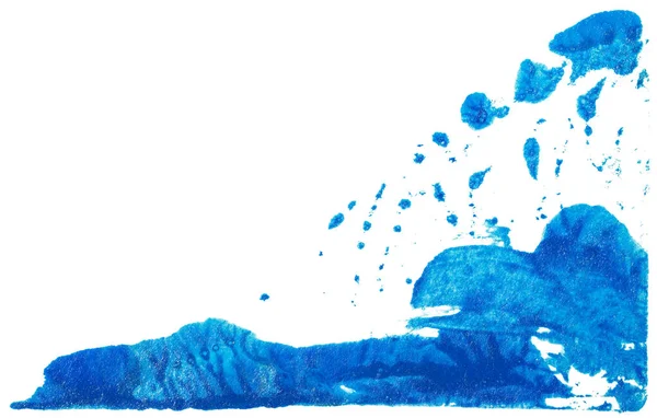 Blue Watercolor Stain Paper Texture White Background Isolated Hand ...