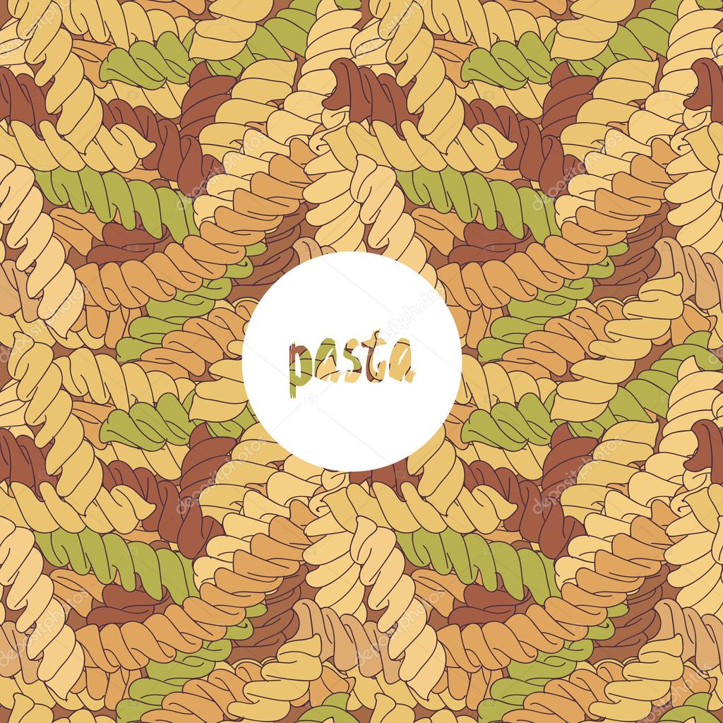 Hand-drawn italian pasta fusilli background Stock Vector by ©borcat ...