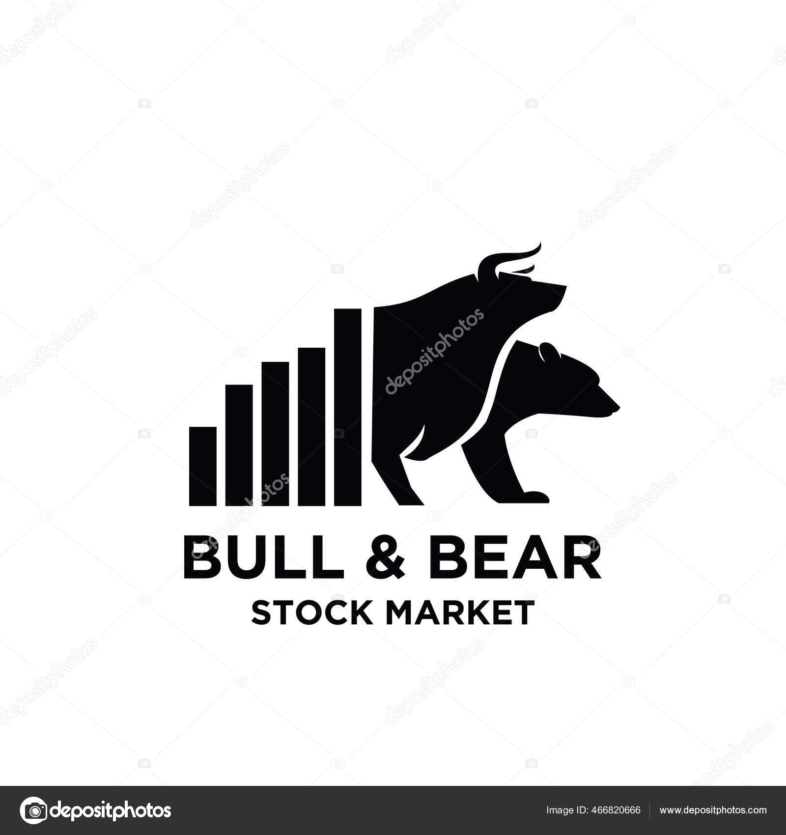 Bear Bull Vector Logo Design Players Exchange Traders Stock Market ...
