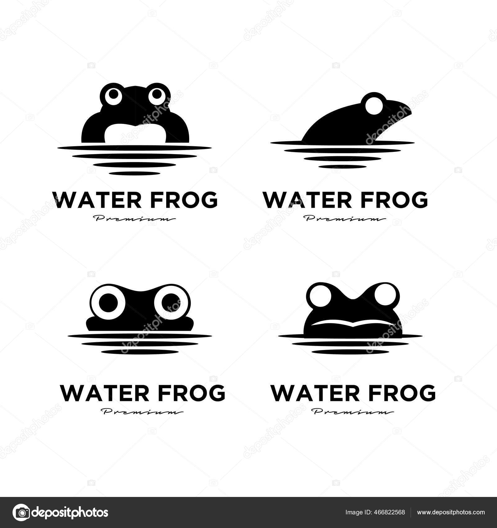 Set Collection Water Frog Logo Vector Design Template Silhouette Animal ...