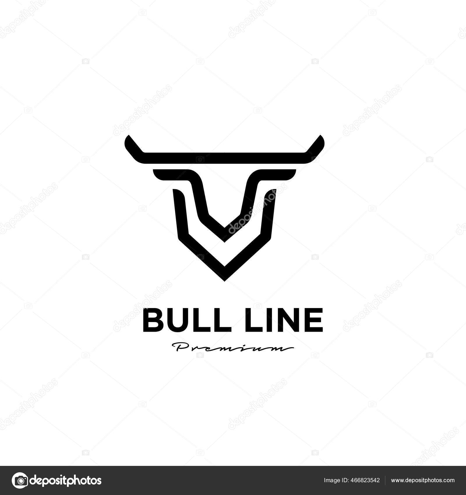 Bull Line Abstract Logo Icon Design Stock Vector Image by ...