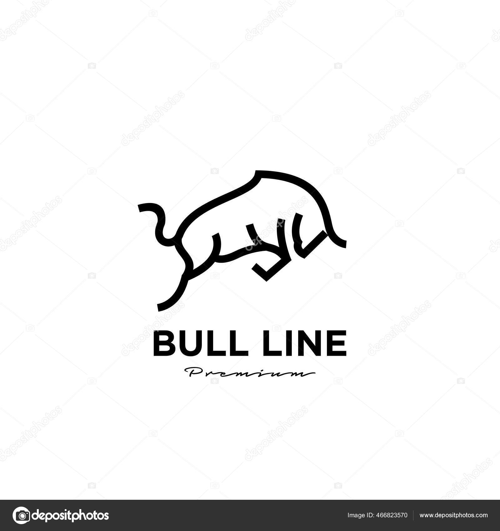Bull Line Abstract Logo Icon Design Stock Vector Image by ...
