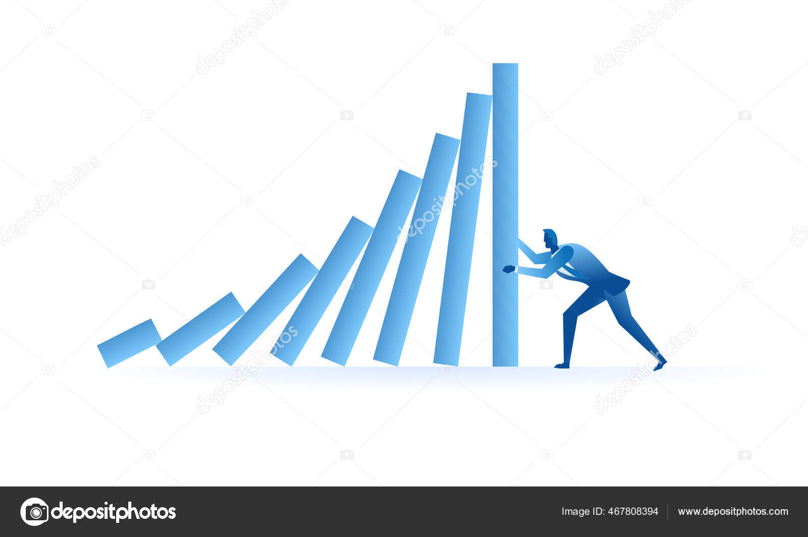 Businessman Tried Stop Domino Effect Mean Officer Try Withstand ...