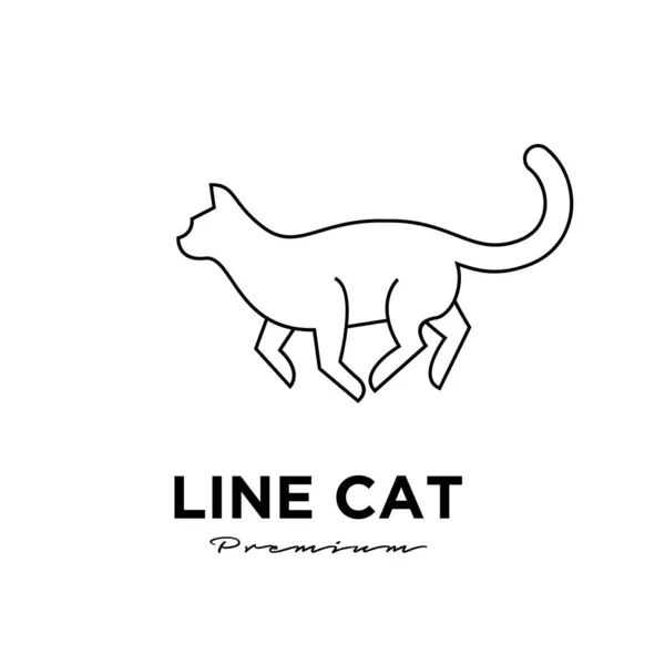 Black Cat Line Simple Logo Design Flat Illustration Icon Stock Vector ...