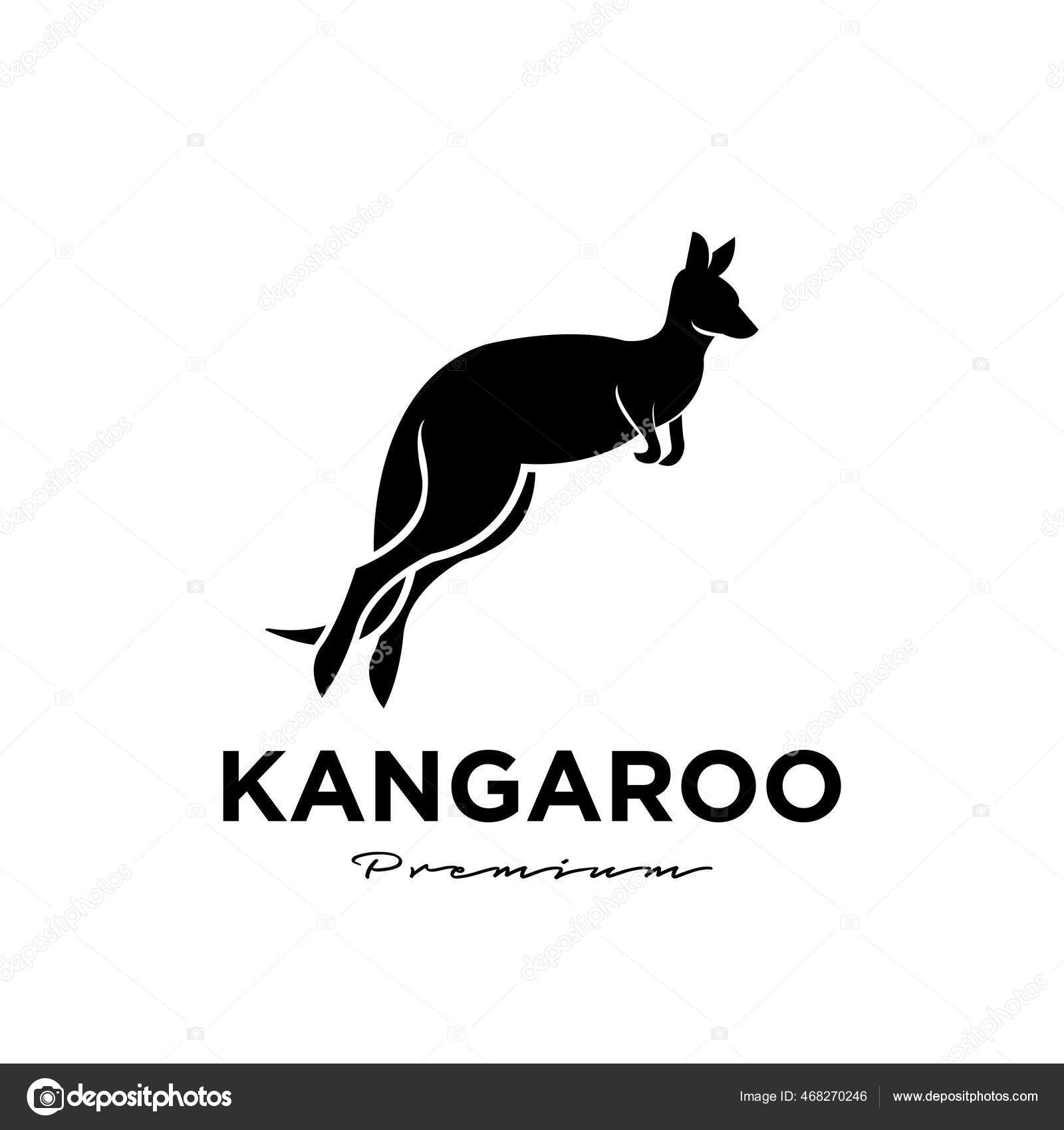 Kangaroo Wallaby Logo Vector Icon Premium Illustration Isolated ...