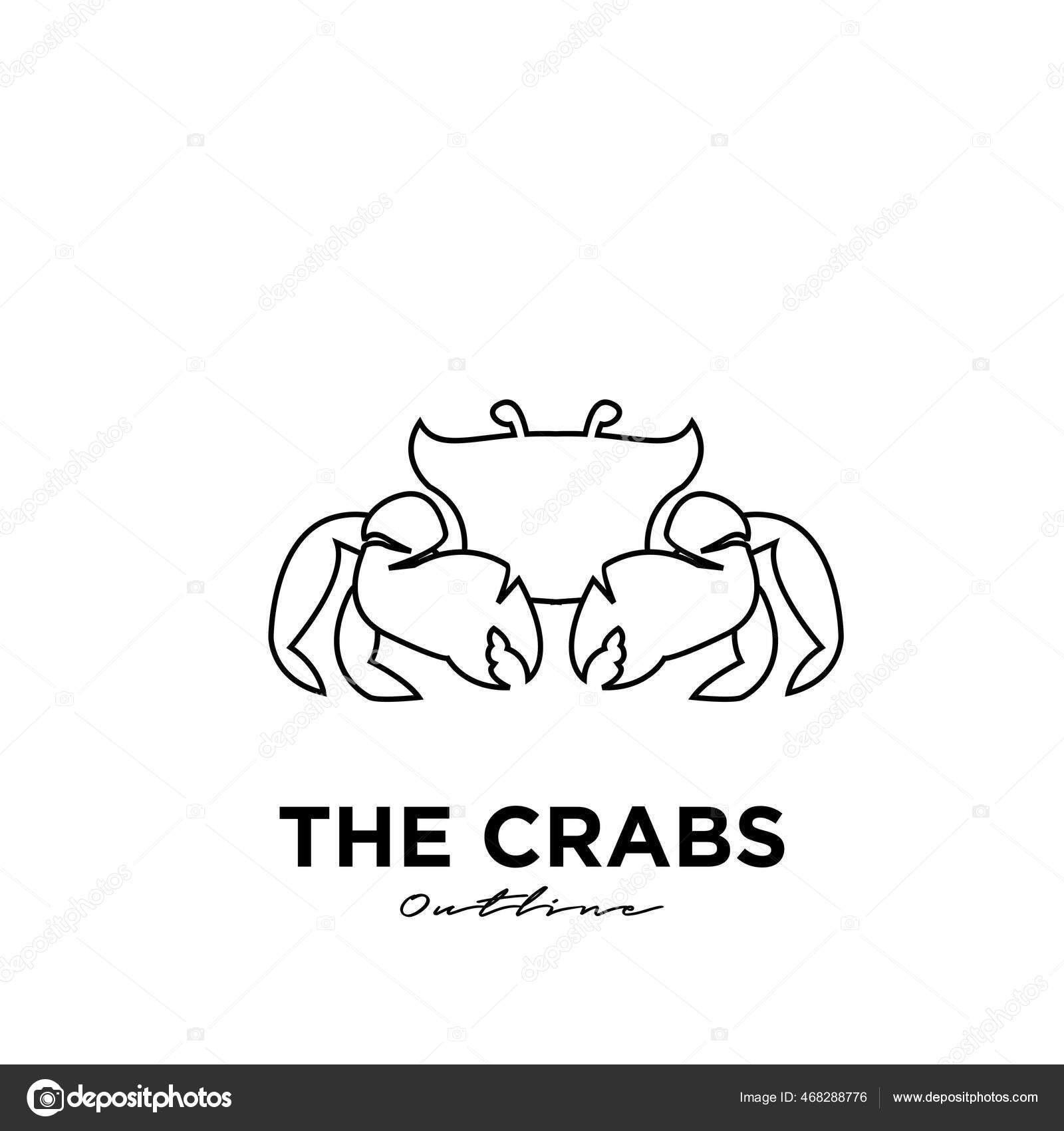 Simple Line Crab Logo Design Vector Template Modern Design Vector Stock ...
