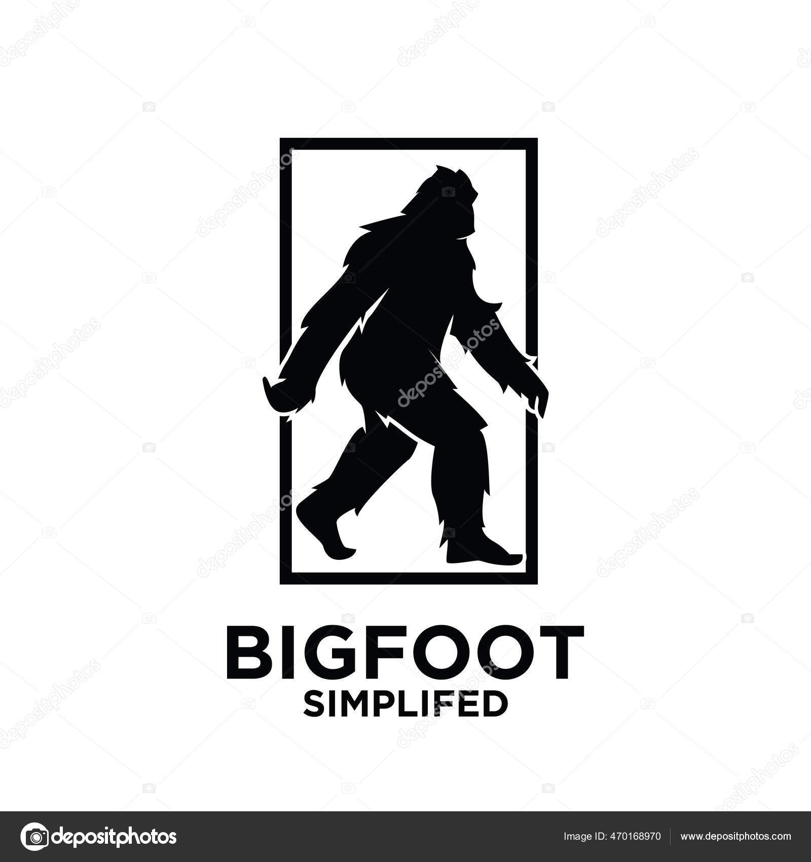 Premium Black Logo Big Foot Yeti Vector Icon Illustration Design Stock ...