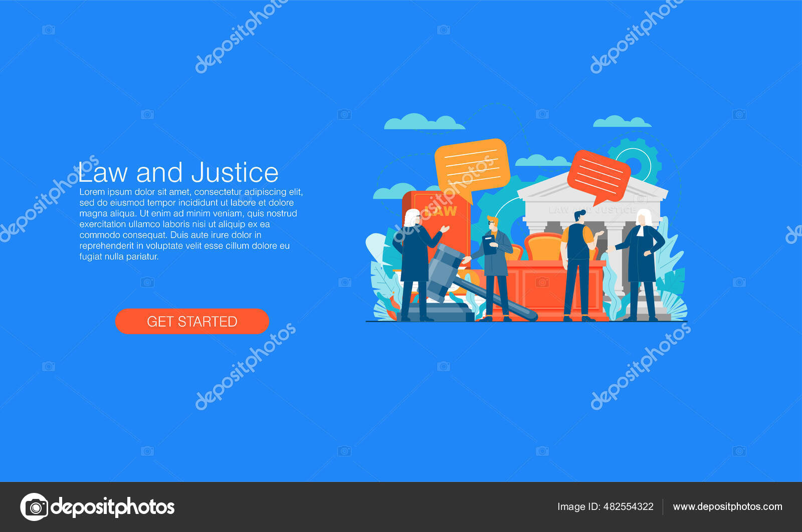 Legal Judgment Vector Illustration Concept Template Background Can Use ...