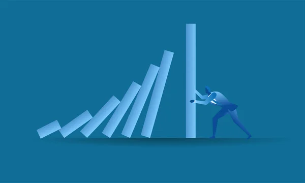 Businessman Tried Stop Domino Effect Mean Officer Try Withstand ...