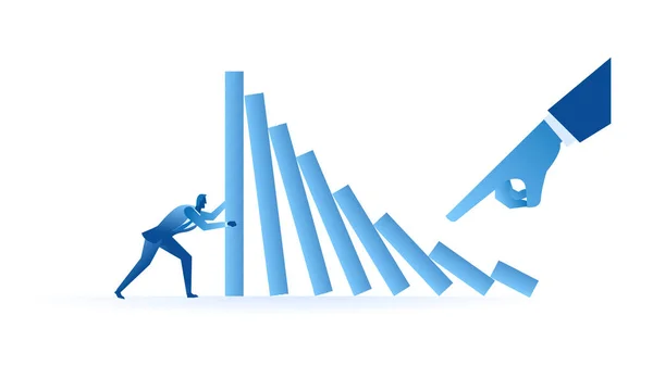 Businessman Tried Stop Domino Effect Mean Officer Try Withstand ...