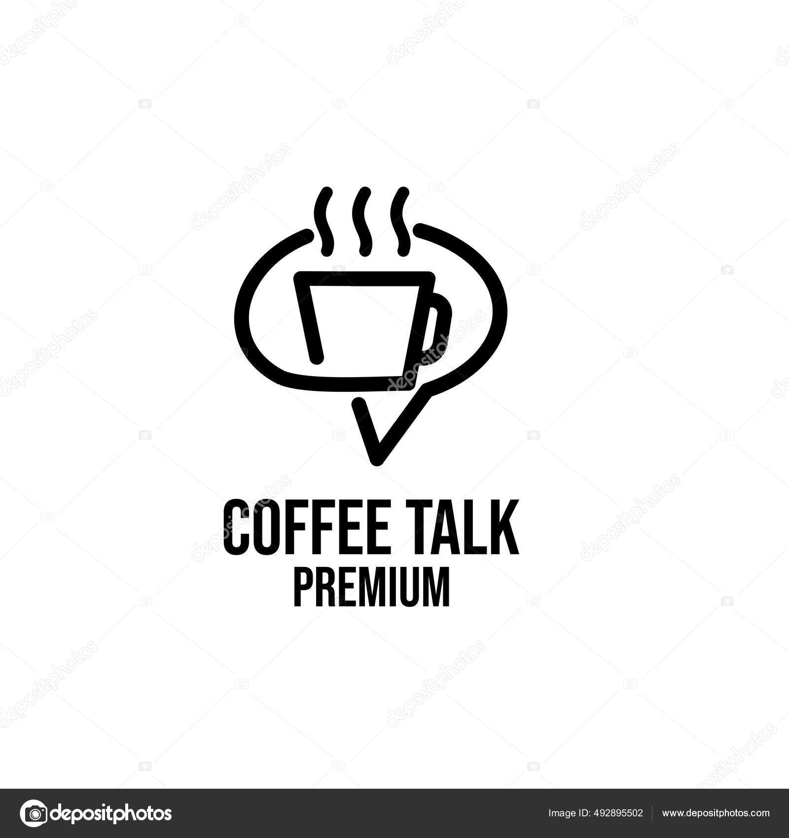 Coffee Talk Simple Black Logo Design Isolated Background Stock Vector ...