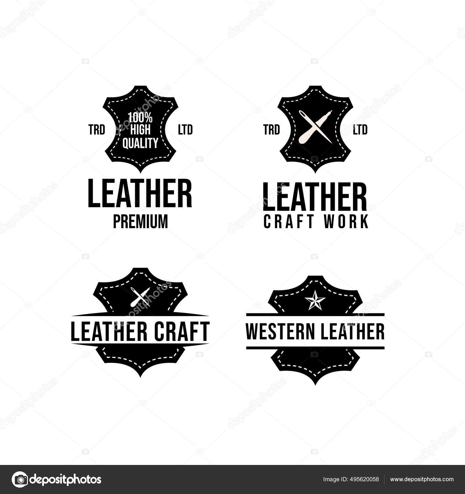 Set Collection Leather Craft Logo Icon Design Vector Illustration Stock ...