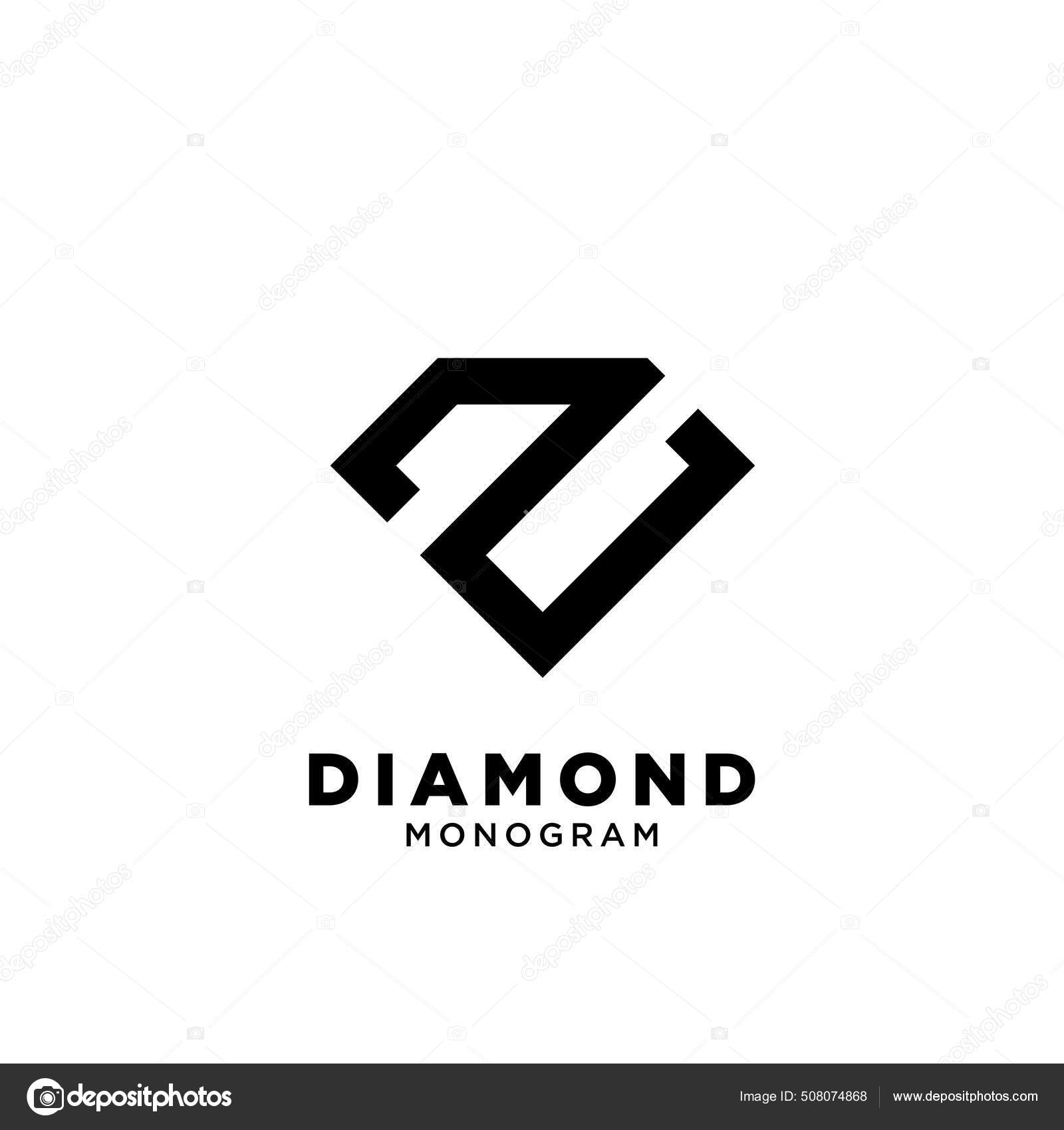 Letter Diamond Shape Vector Black Logo Icon Design Isolated White Stock ...