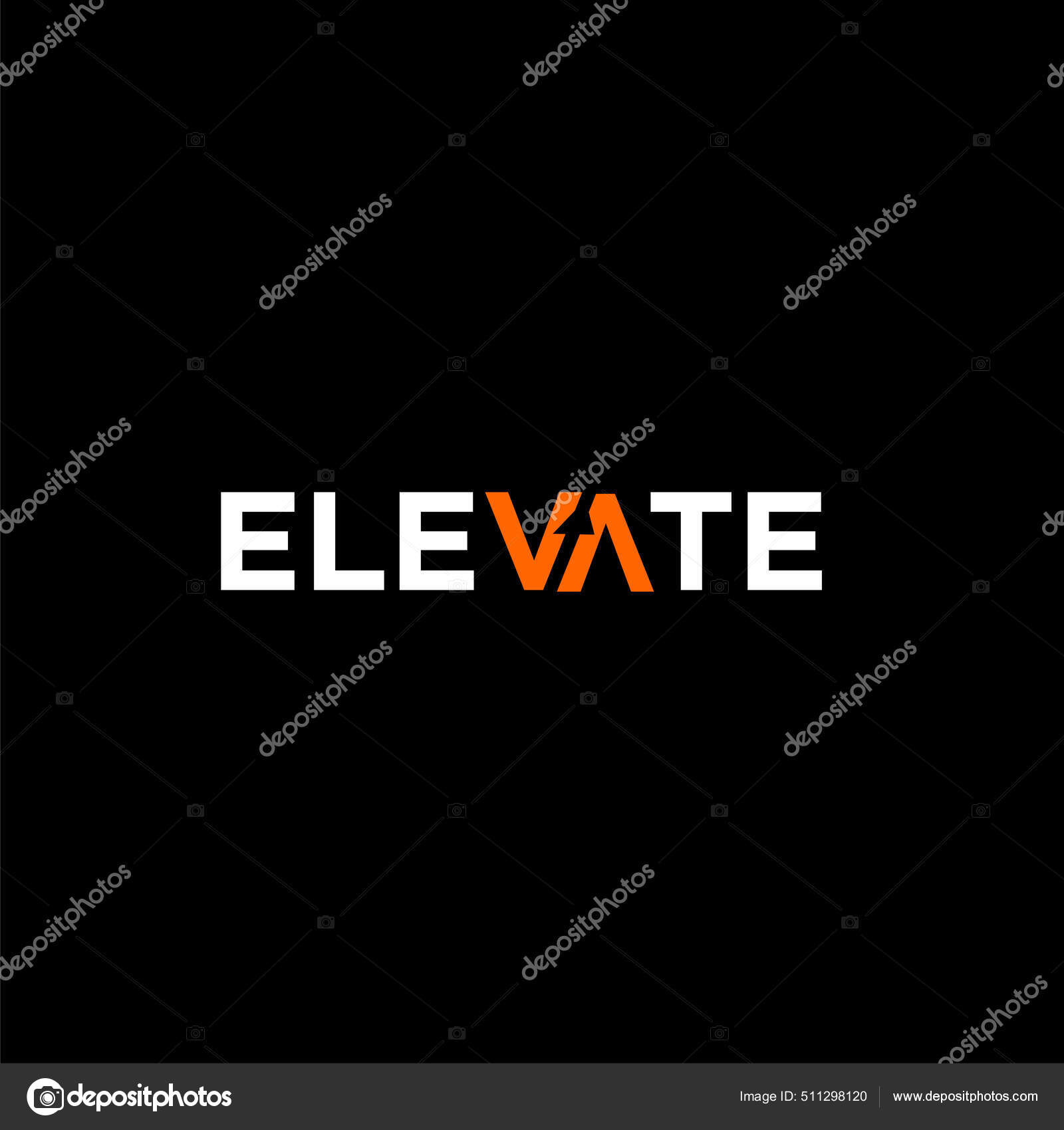 Elevate Text Logo Icon Vector Illustration Design Isolated Black ...