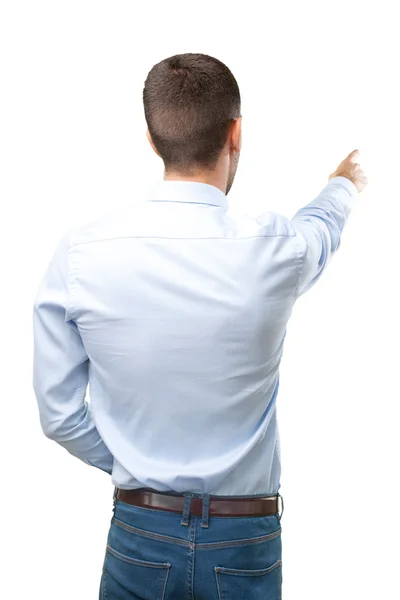 Young man back pointing front Stock Photo by ©kues 83239042