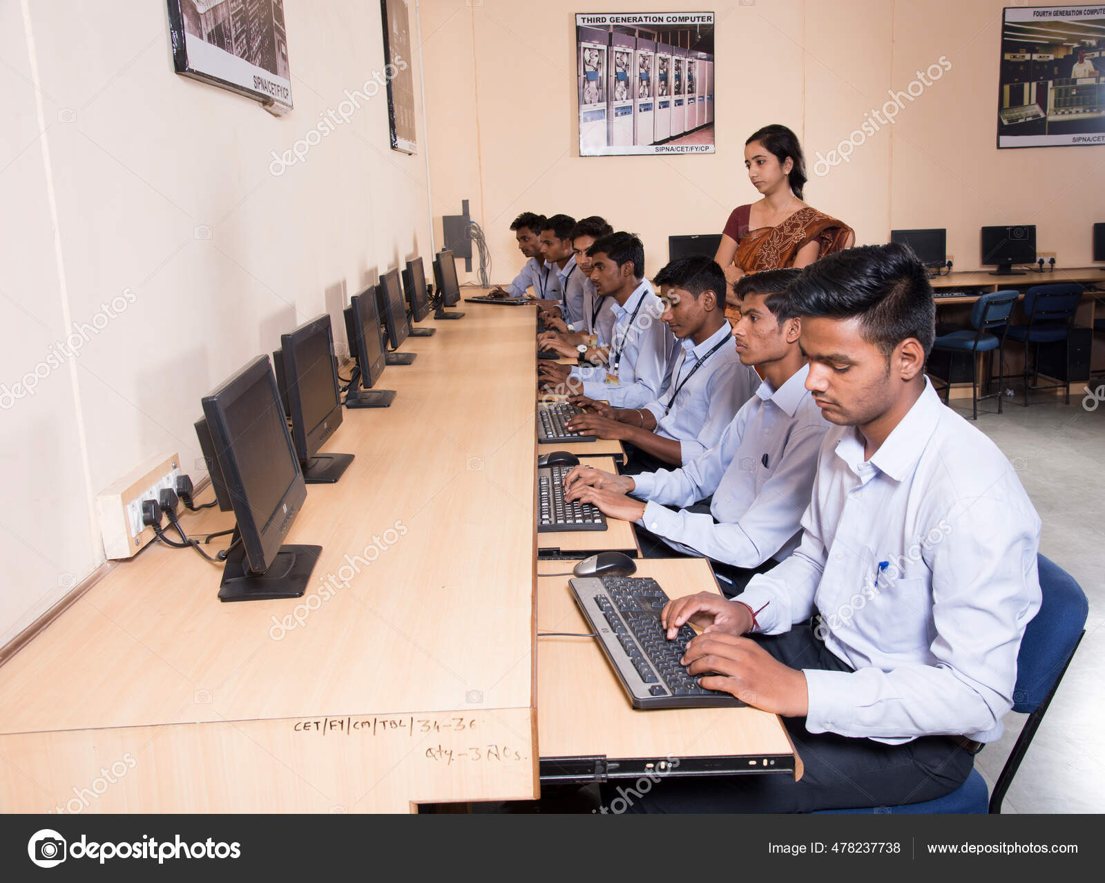 Indian Students Studying Computer