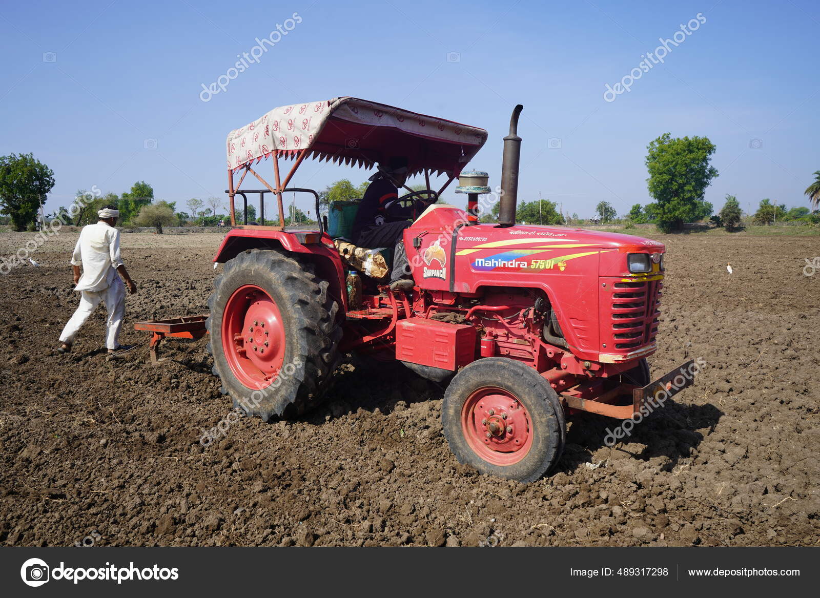 Indian Tractors In Fields