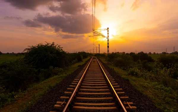 Indian railway tracks, Landscape of railroad tracks in India - Stock ...