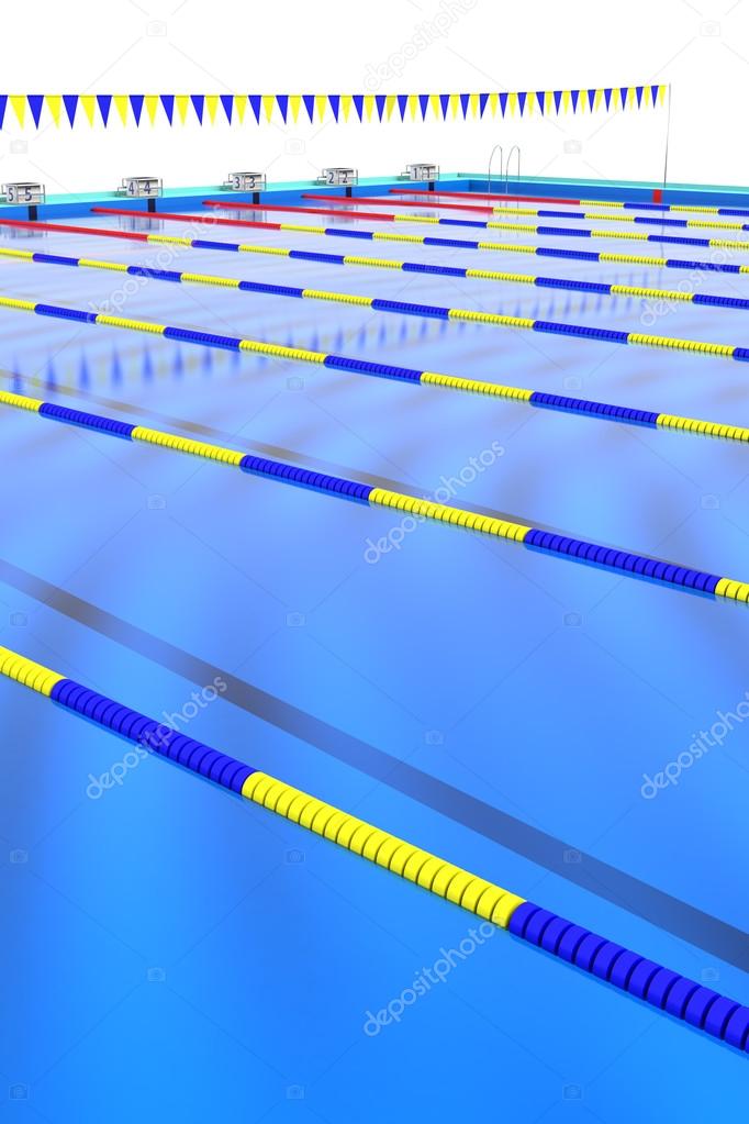 Course rope floating in the swimming pool — Stock Photo © _3103_ #80445668