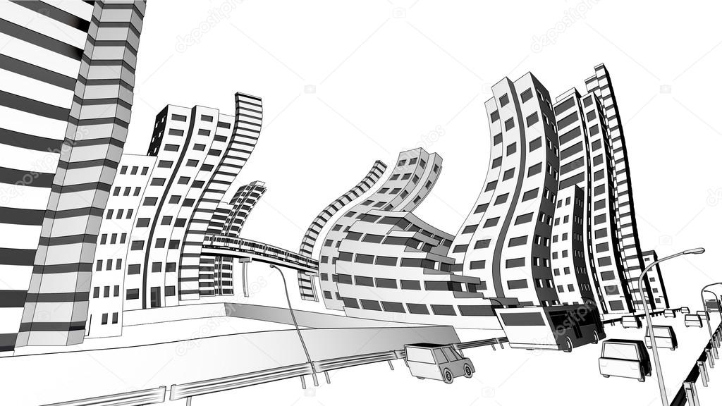 Distorting view of Cityscape — Stock Photo © _3103_ #93141540