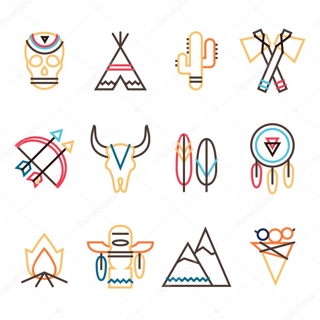 Tribal icon set — Stock Vector © korinoxe #53472001