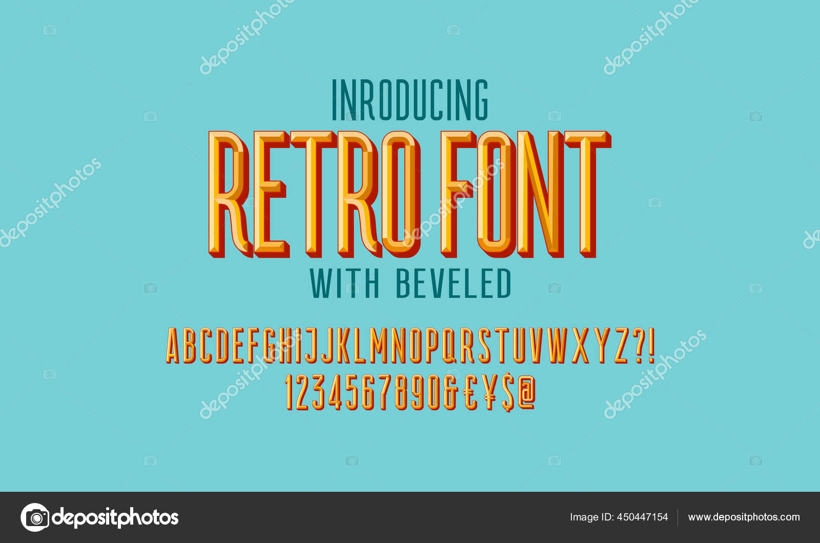 Vector of Retro Chiseled Alphabet Letters and numbers Stock Vector ...