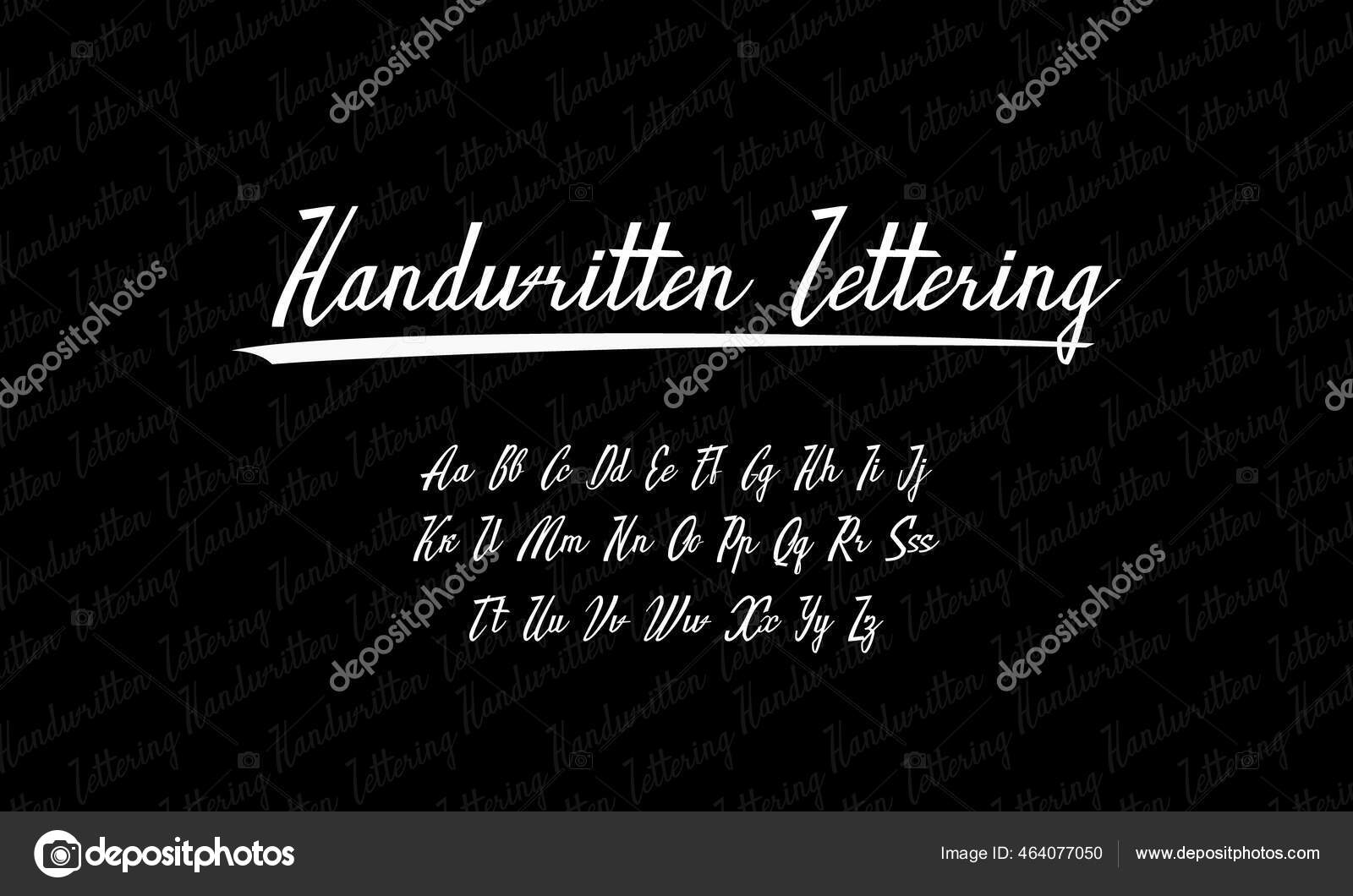 Handwritten Font Retro Calligraphy Sloppy Handwriting Vector Alphabet ...