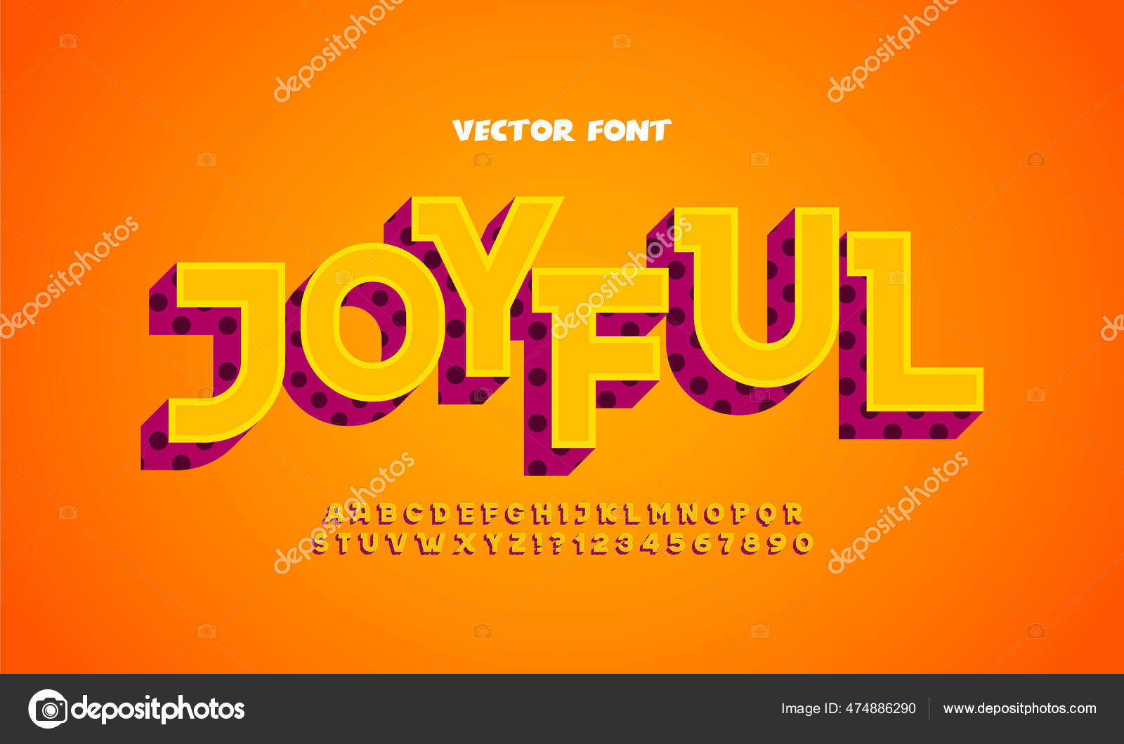 Play font and alphabet. A Fun and Playful 3d Effect Font with Shadow ...