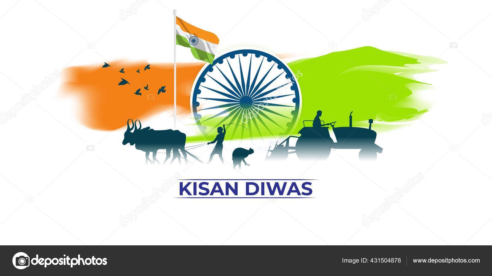 Vector Illustration Greetings Celebrating Kisan Diwas National Farmers ...