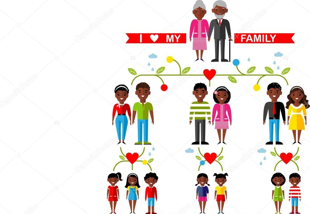Vector concept of african american family tree Stock Vector by ...