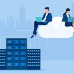 Cloud computing. Server for data storage and datacenter Stock Vector ...