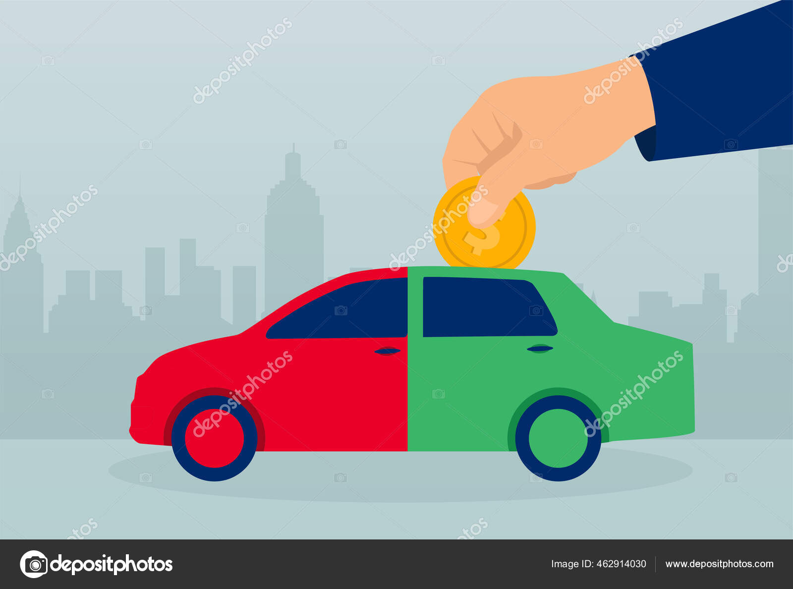 Electric Green Eco Friendly Car Savings Concept Stock Vector Image by ...