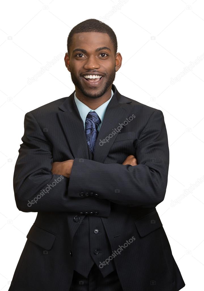 Friendly looking business man welcoming — Stock Photo © SIphotography ...