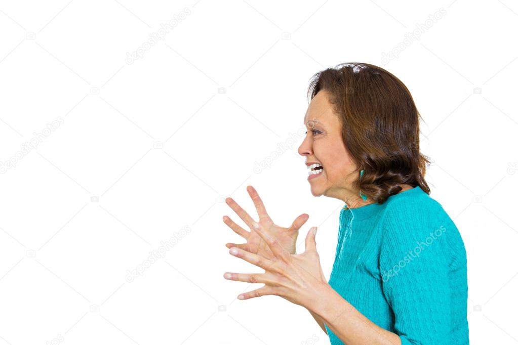 Angry Screaming Side View