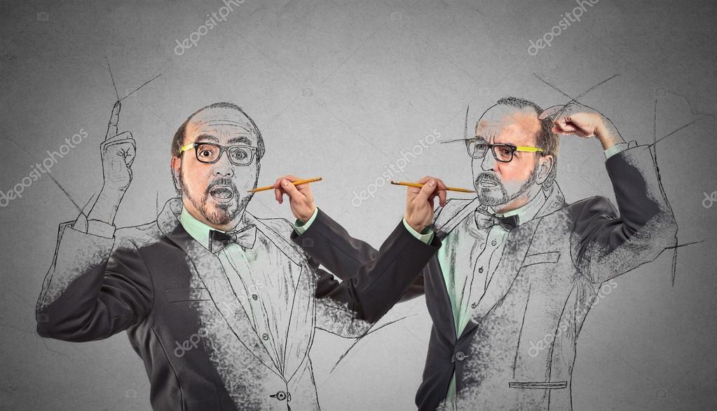 Man drawing a picture, sketch of himself Stock Photo by ©SIphotography ...