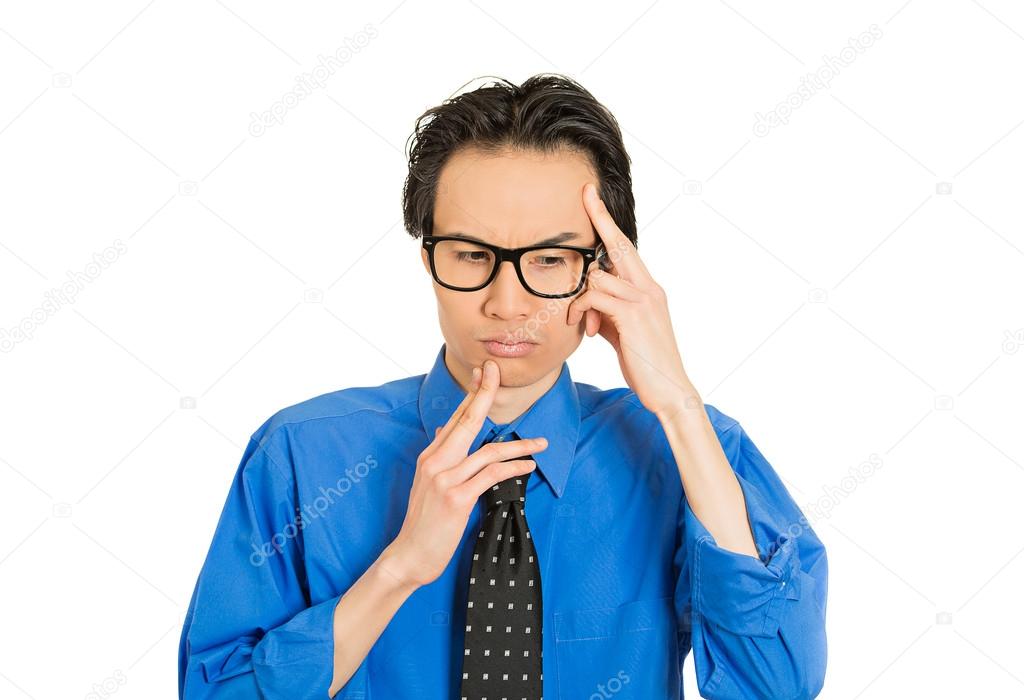 Man thinking daydreaming trying hard to remember something Stock Photo ...