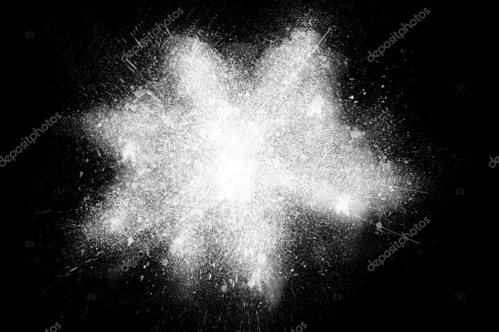 Freeze motion of white powder exploding shatter splatter — Stock Photo ...