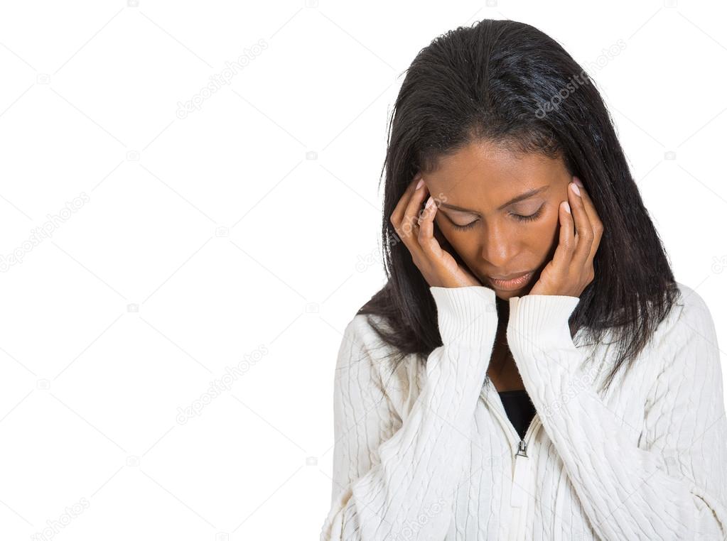 Unhappy sad woman looking down Stock Photo by ©SIphotography 66521713