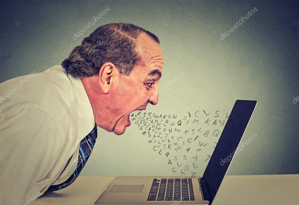 Man Yelling At Computer