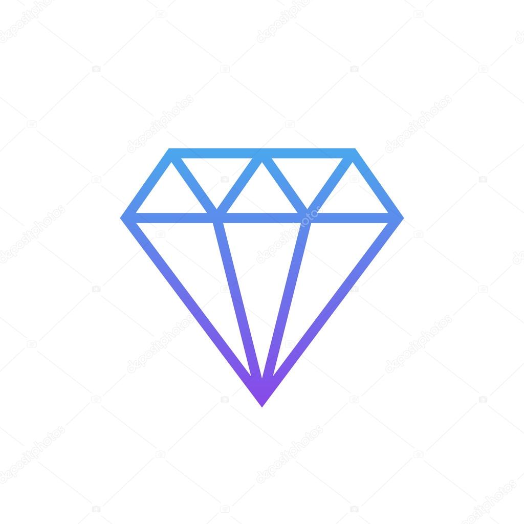 Diamond outline vector icon, modern minimal flat design style — Stock ...
