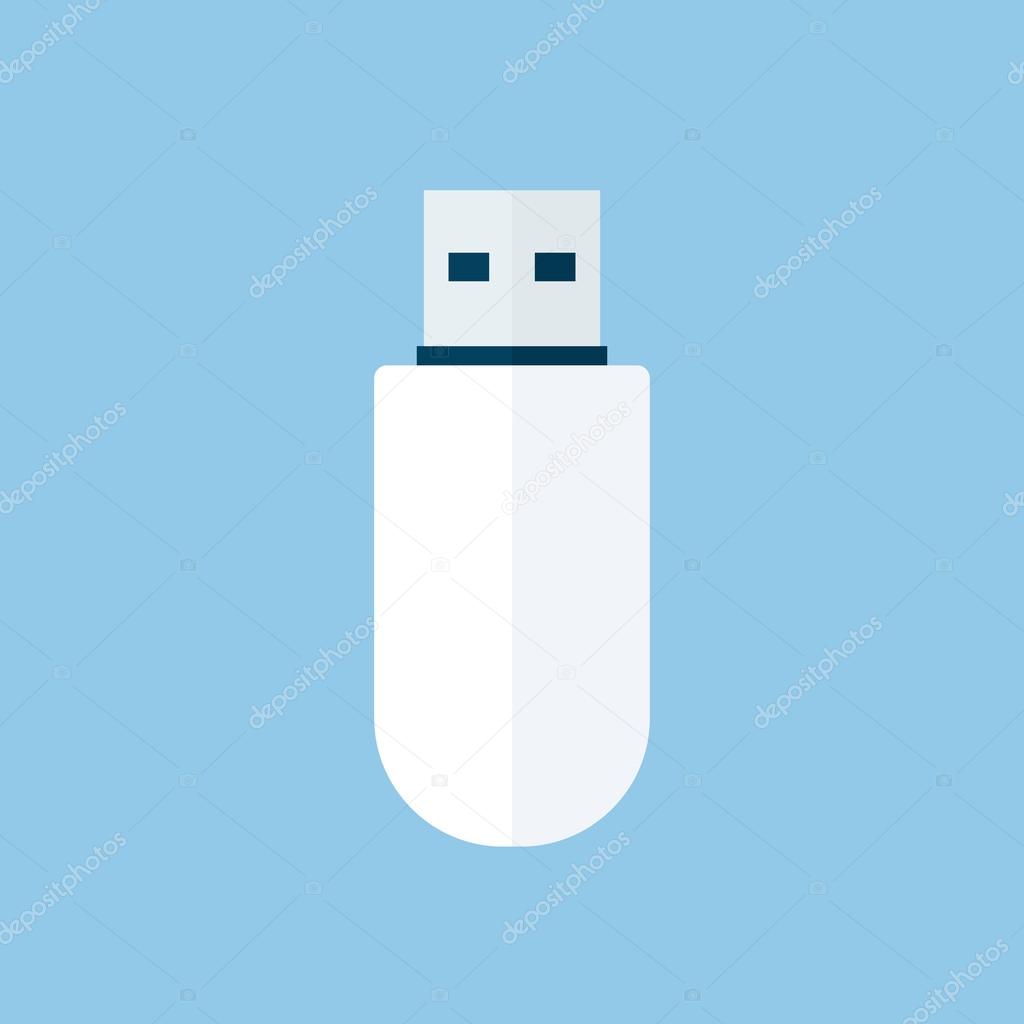 Icono de unidad flash USB, moderno estilo de diseño plano minimalista, ilustración vectorial 2022