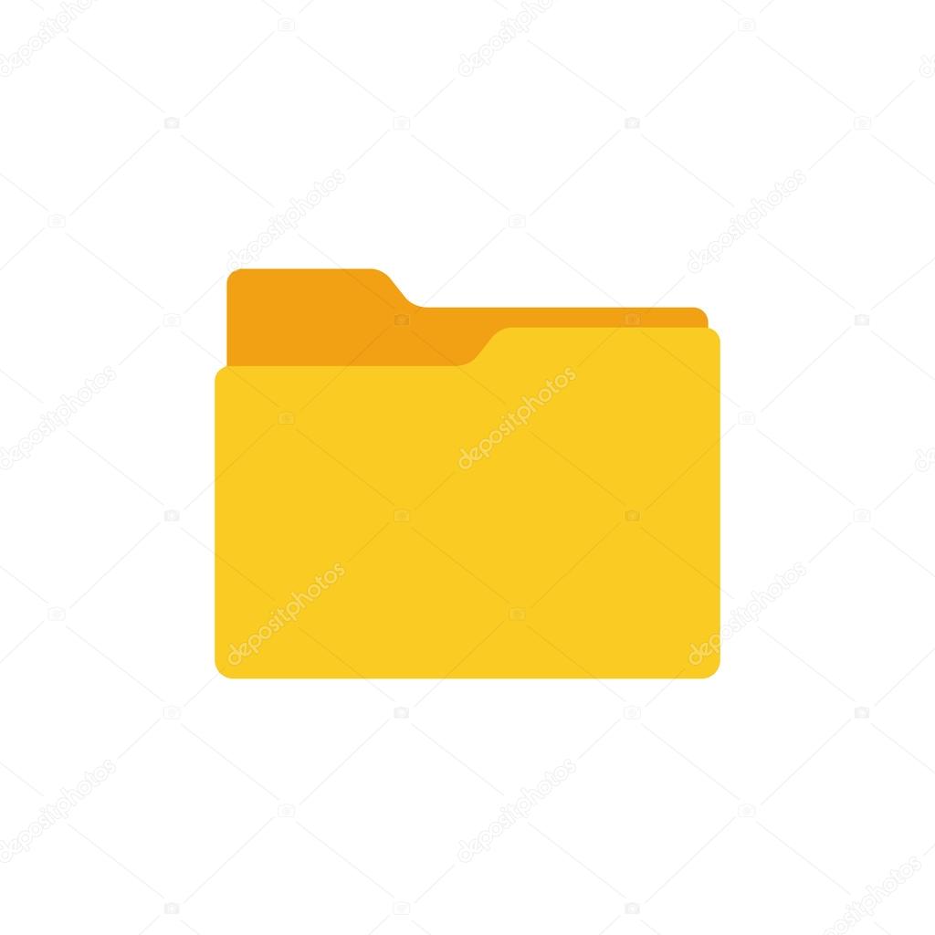Folder icon, modern minimal flat design style, vector illustration ...