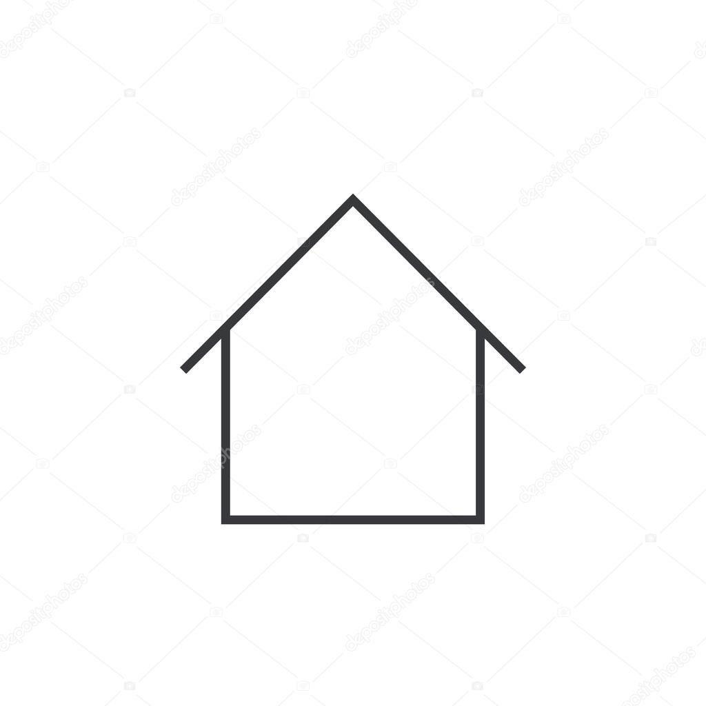 Home outline icon, modern minimal flat design style, house thin line ...