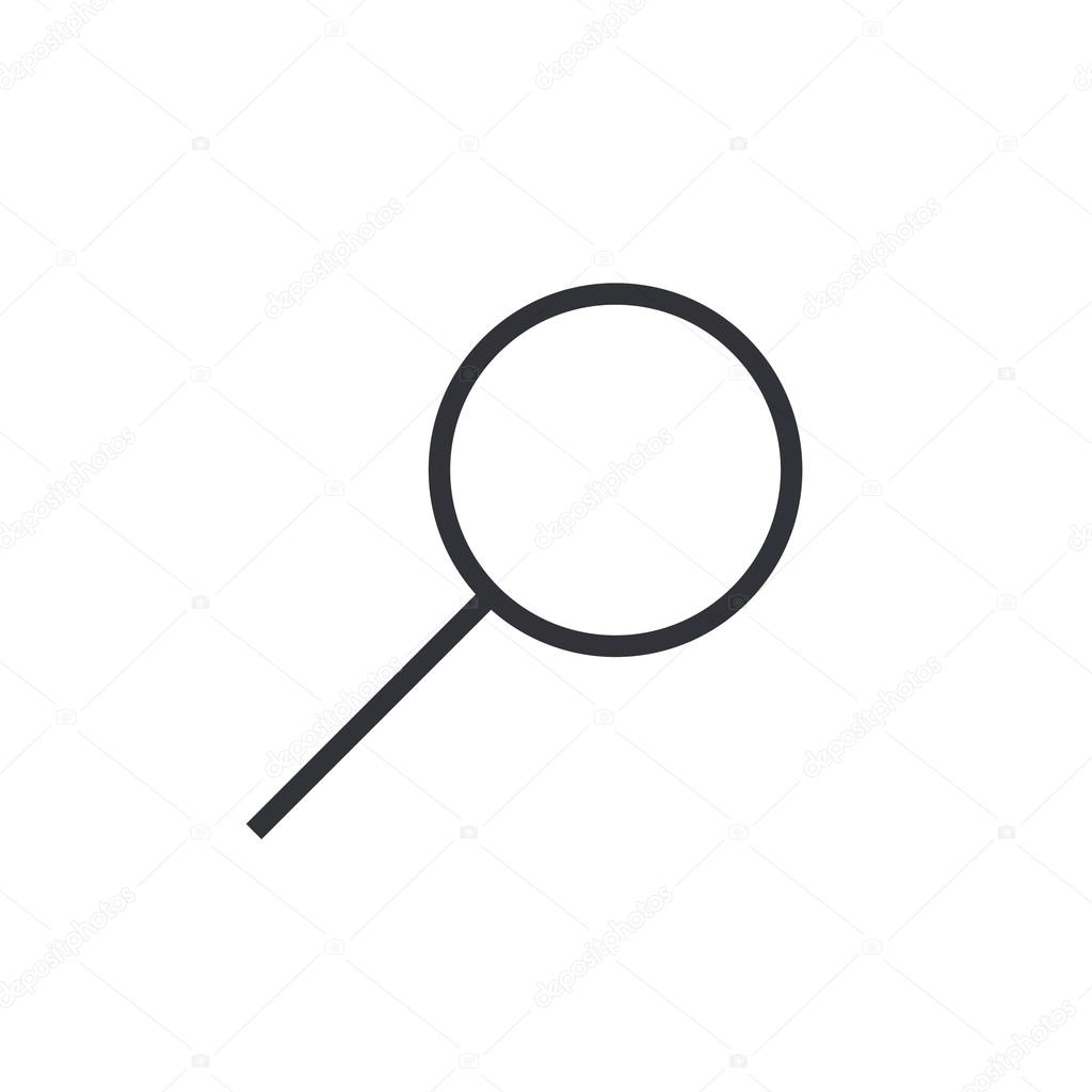Search icon, modern minimal flat design style. Magnifying glass thin ...