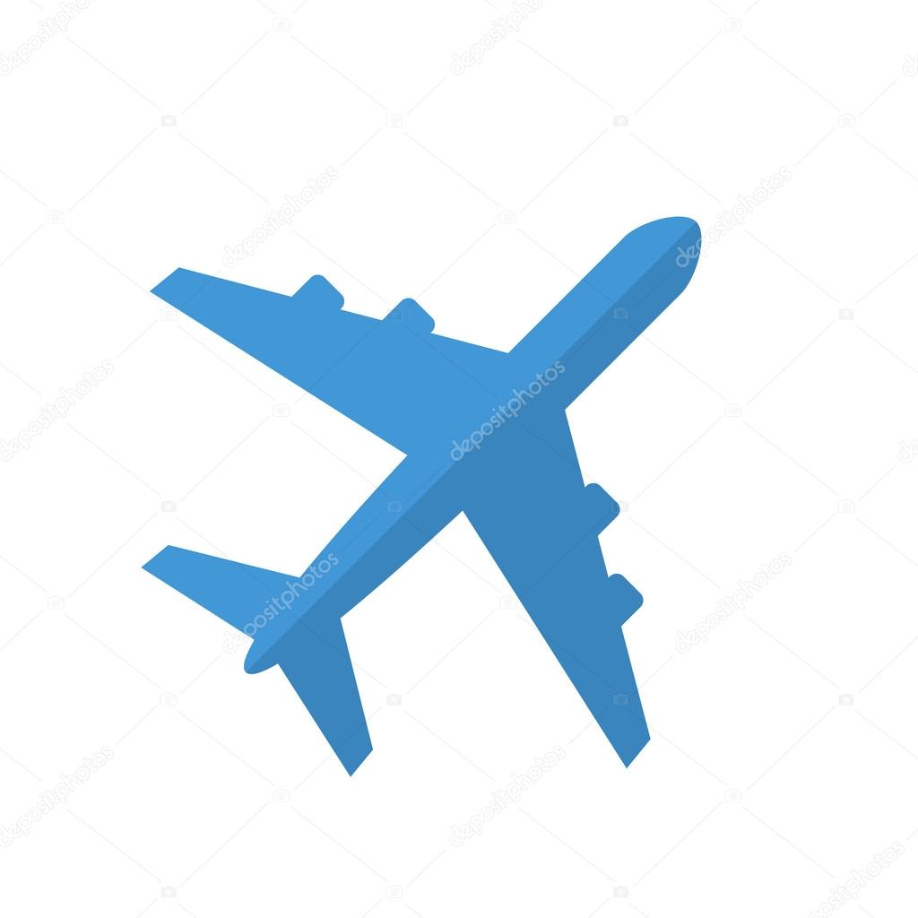 Airplane icon, modern minimal flat design style, plane vector symbol ...